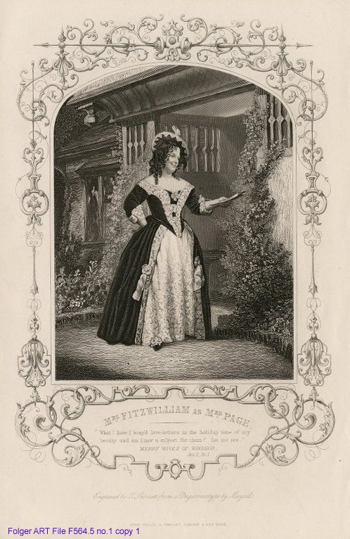 Mrs Fitzwilliam as Mrs Page | Folger Shakespeare Library