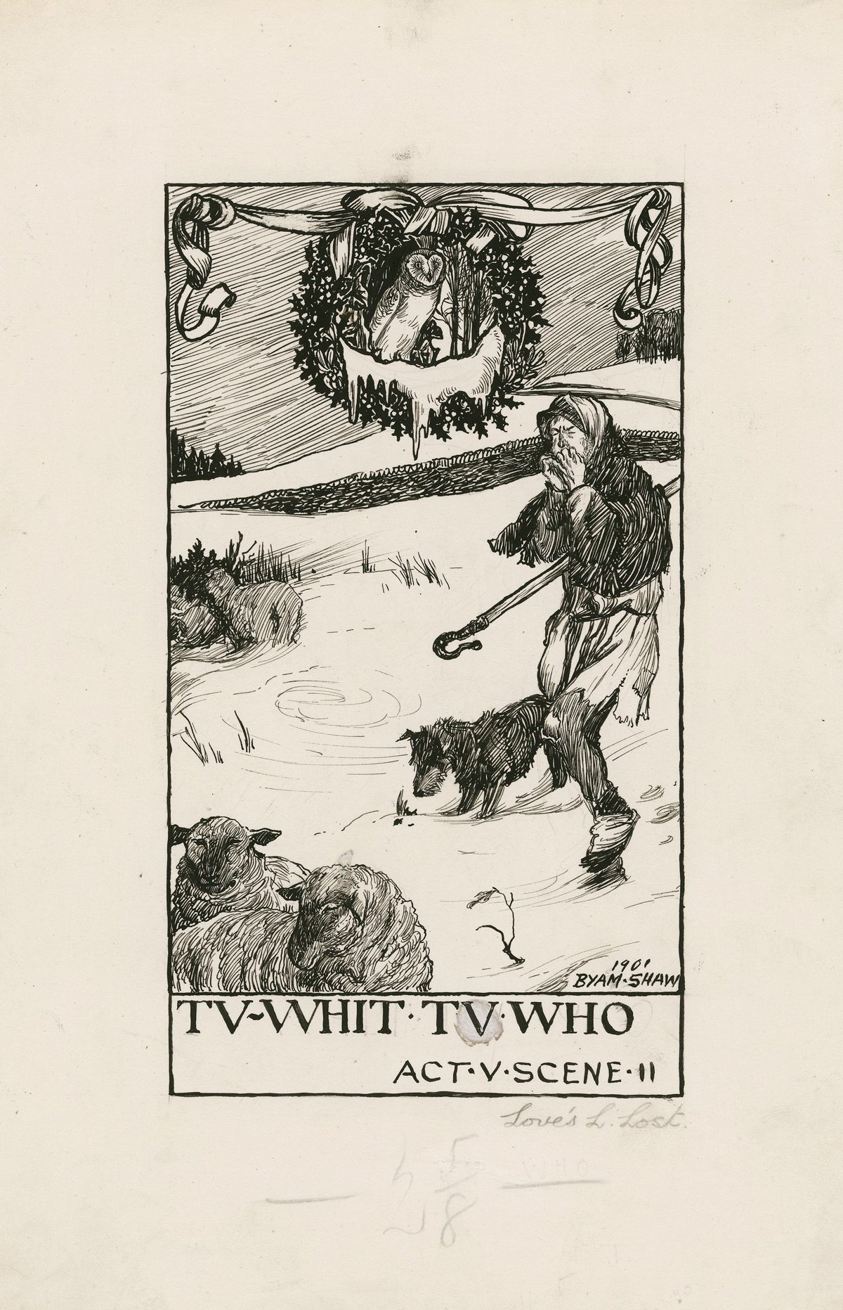 "Winter" Drawing by Byam Shaw, Love's Labor's Lost | Folger Shakespeare ...