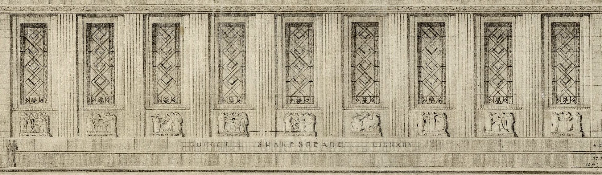 Detail_from_Cret_Facade_Drawing | Folger Shakespeare Library