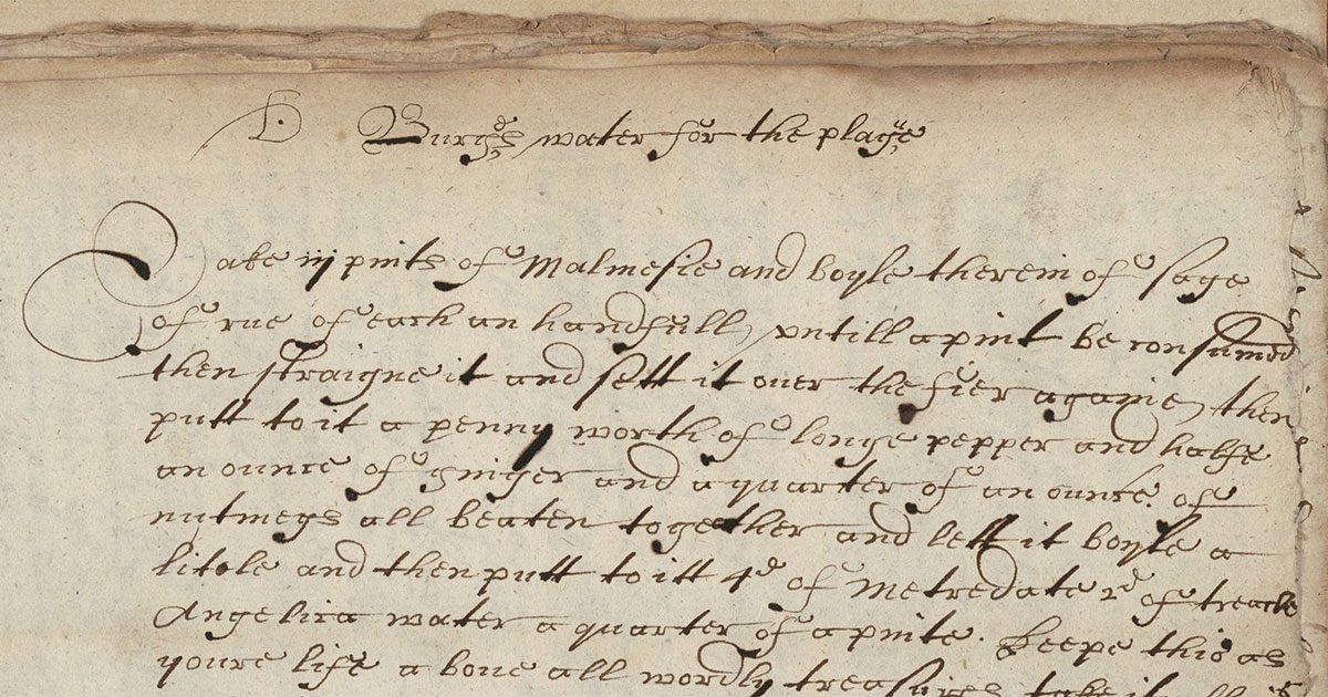 Recipes for dealing with the plague in Shakespeare’s England | Folger ...